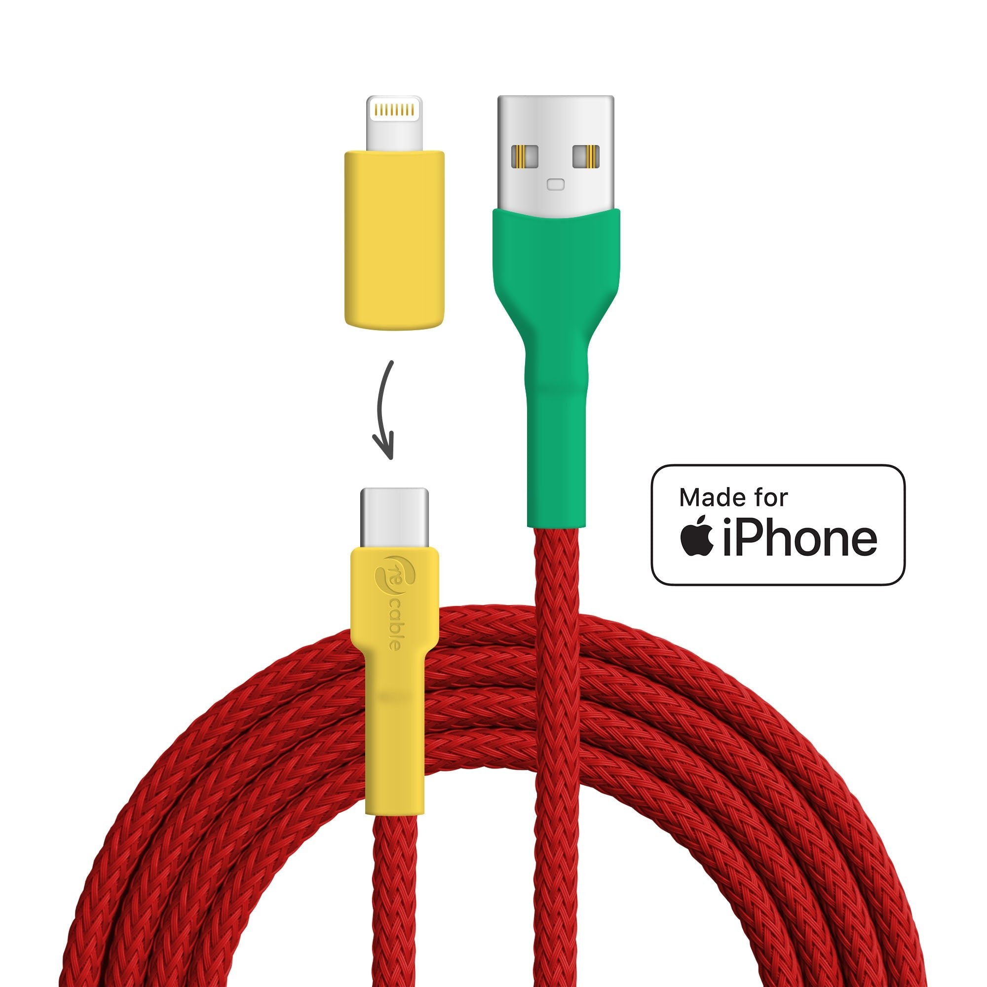 USB-A/USB-C+Lightning cable Inseparable | recable – recable.eu – das ...